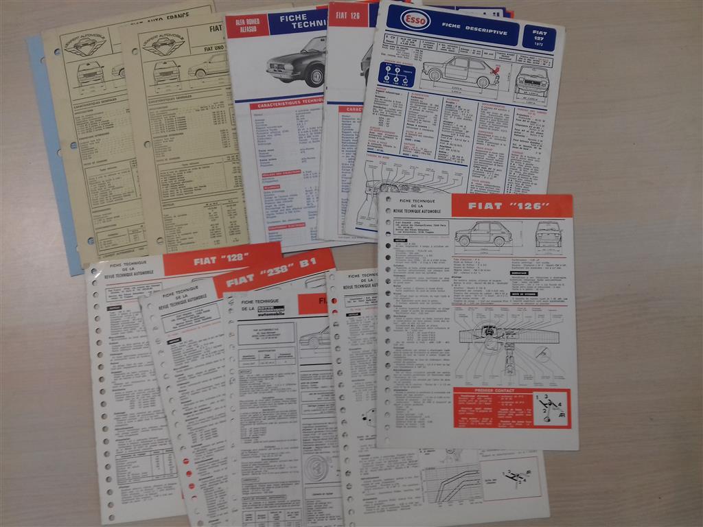 DOCUMENTATION - 20 fiches techniques de modèles automobiles... - VENTE ...