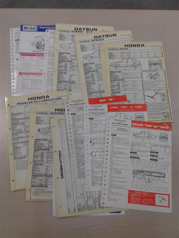 DOCUMENTATION - 24 fiches techniques de modèles automobiles... - VENTE ...