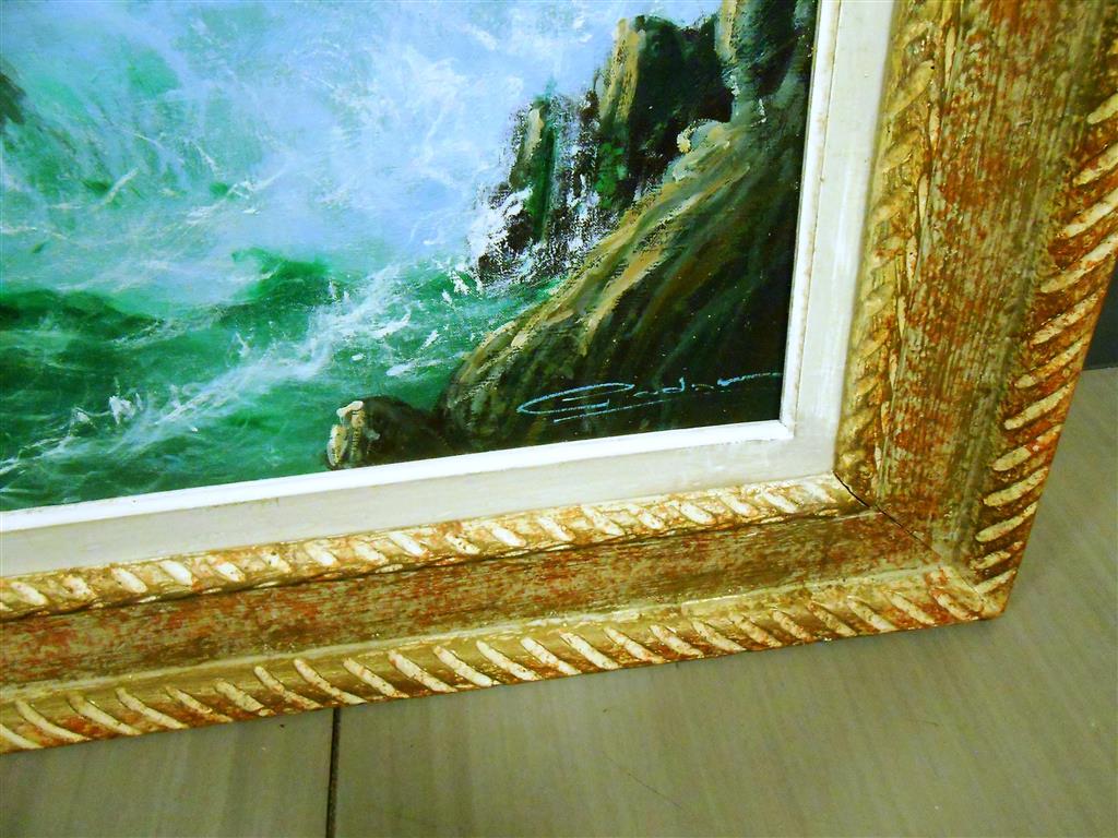 GODAR Pierre , XX éme siécle, huile sur toile " vagues sur l... - VENTE ...